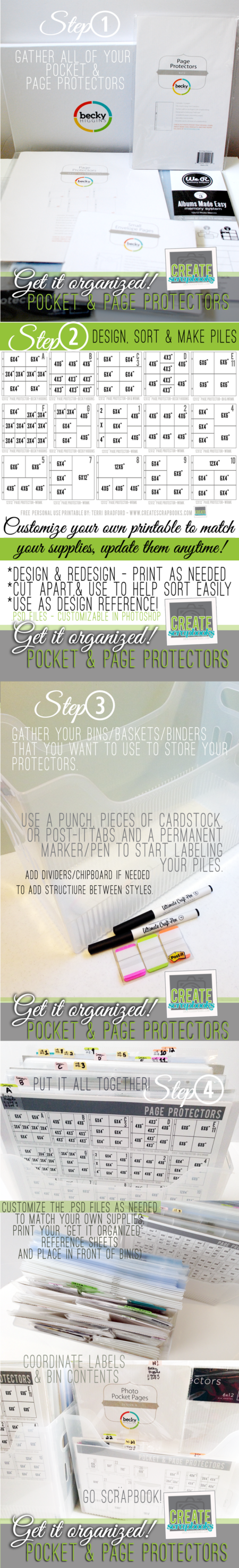 Customizable .psd Get It Organized Pocket & Page Protectors Digital ...